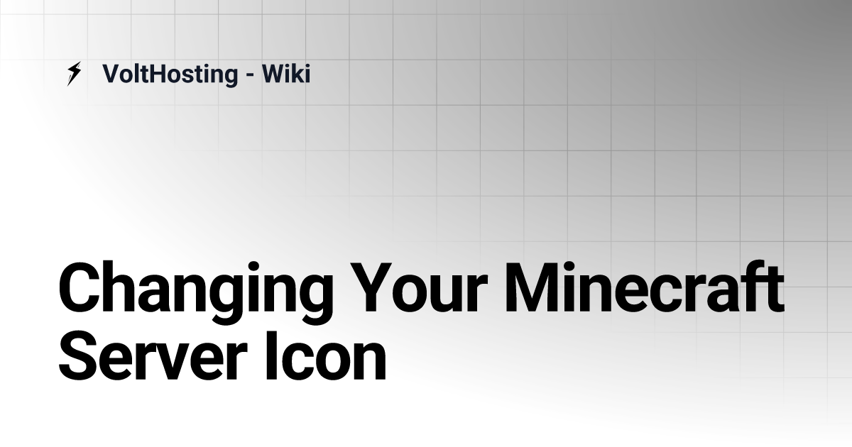 Changing Your Minecraft Server Icon | VoltHosting - Wiki